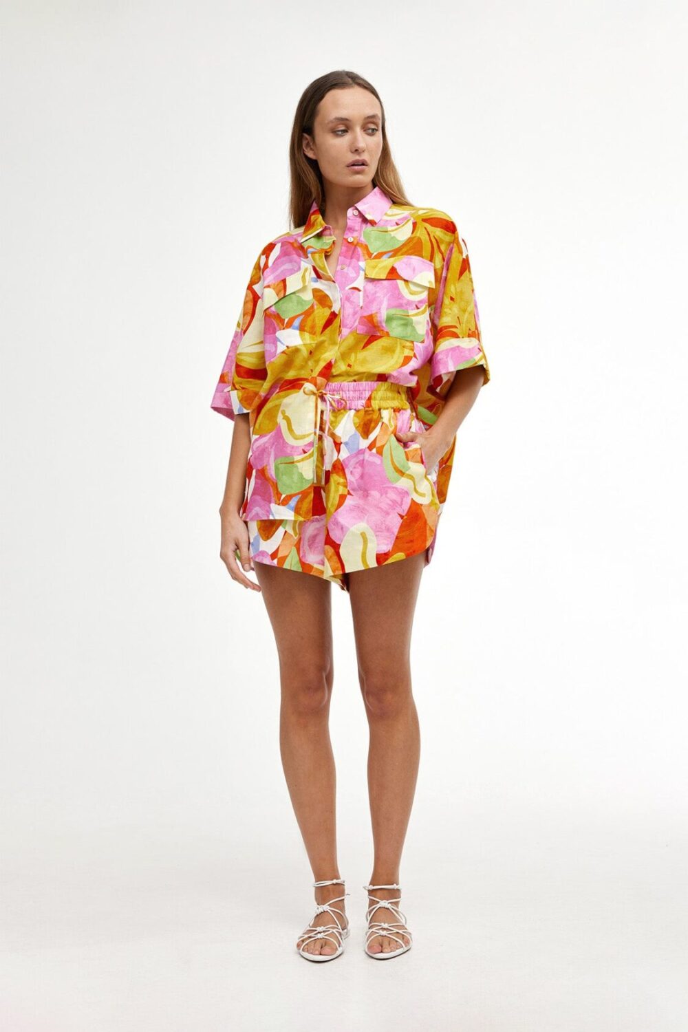 Kinney Juniper Shirt Capri Abstract – Thyme Clothing