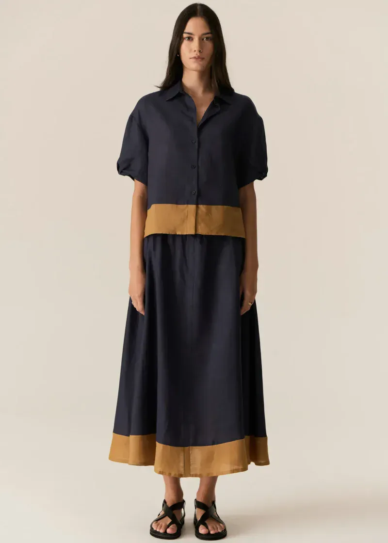 POL Clothing Speck Shirt Ink/Ginger - Thyme Clothing