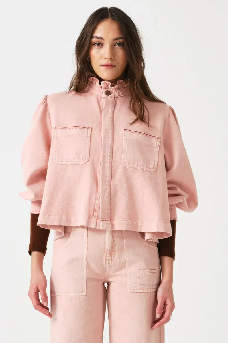 Seventy + Mochi Ziggy Cropped Jacket Peony Pink - Thyme Clothing
