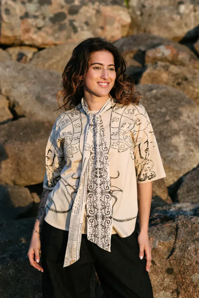 Circular By Maud Alice Dainty Tippy Top Phrenology Print - Thyme Clothing